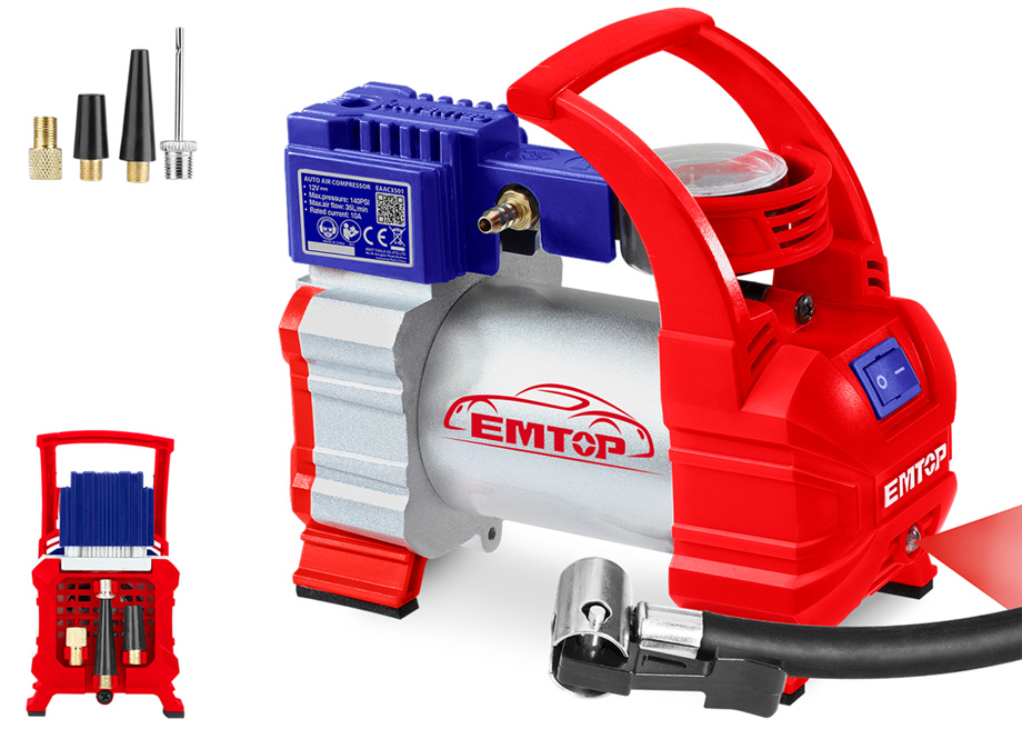 COMPRESOR AIRE PARA COCHE DC12V - 10A 10BAR 35L/min EMTOP | Millasur ...